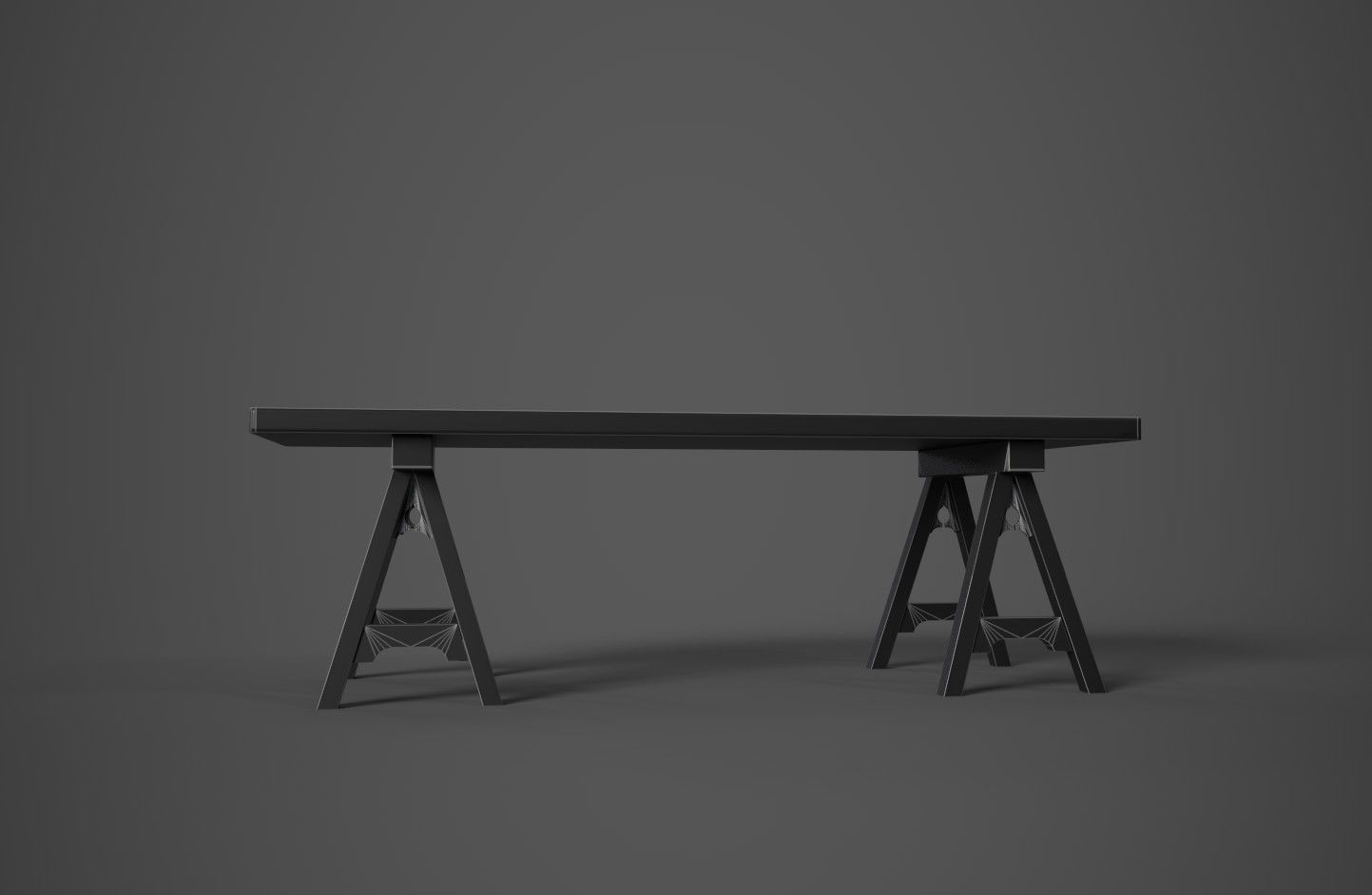 3D model Medieval Trestle Table VR / AR / low-poly | CGTrader
