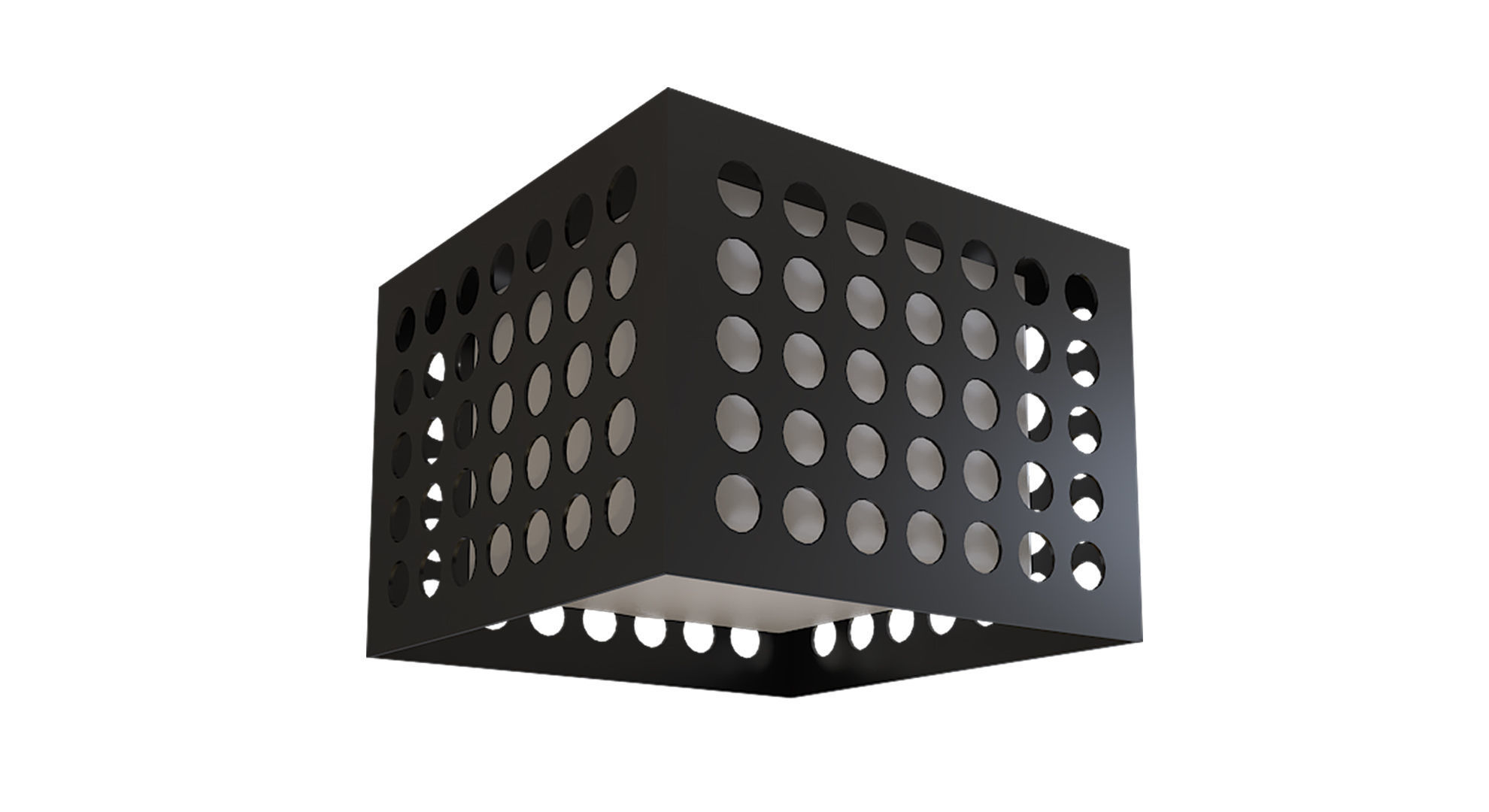 Precision Small Square Flush Mount 3D model | CGTrader