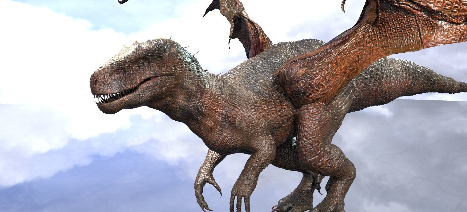 Ancient Jurassic Dragon with Mayan Temple Ruins 3D model | CGTrader