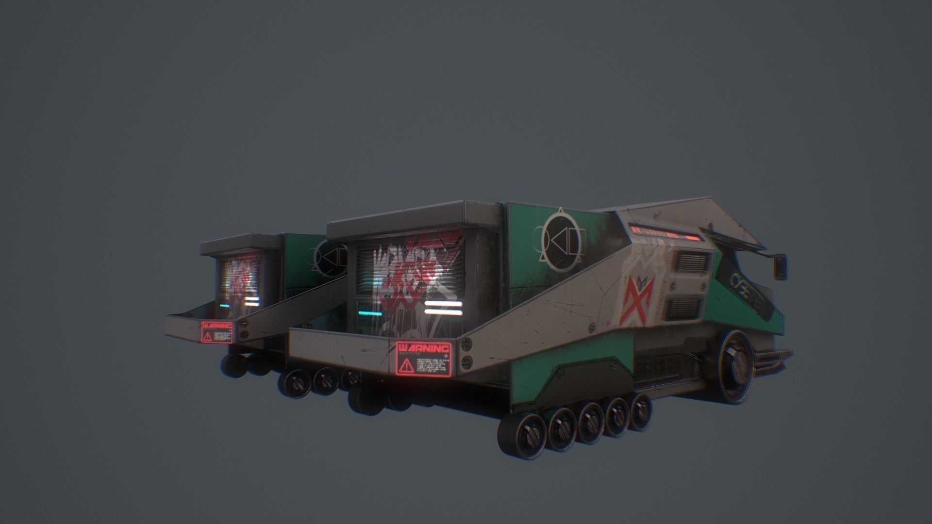 3D model CYBERPUNK TRUCK VR / AR / low-poly | CGTrader