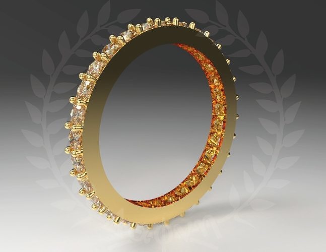 Infinity Ring Square Stone 3D model 3D printable | CGTrader