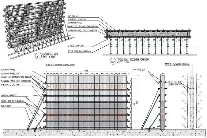 Aluminum Wall Formwork 3D model 3D printable | CGTrader
