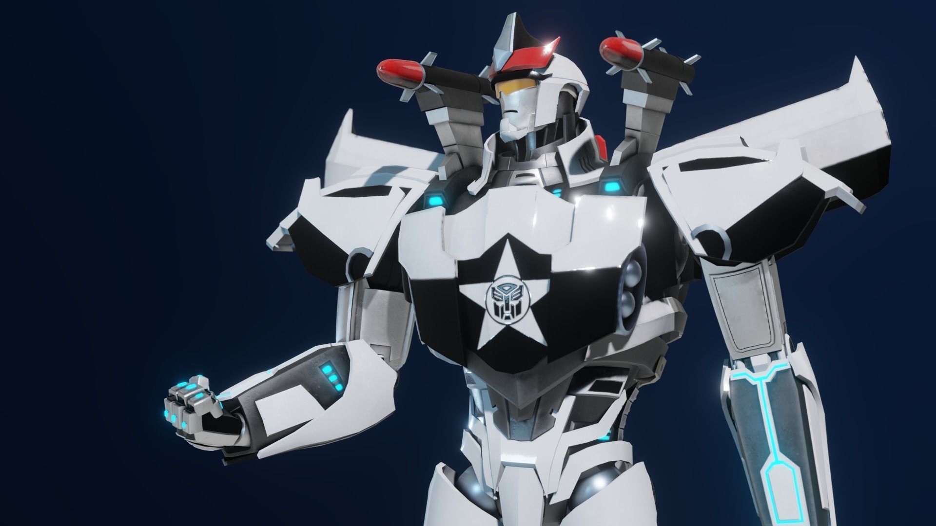 3D model Prowl Transformers Prime Character Rig VR / AR / low-poly ...