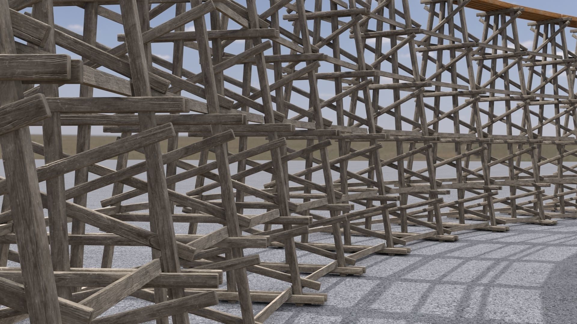 3D model Wooden trestle bridge 3D model VR / AR / low-poly | CGTrader