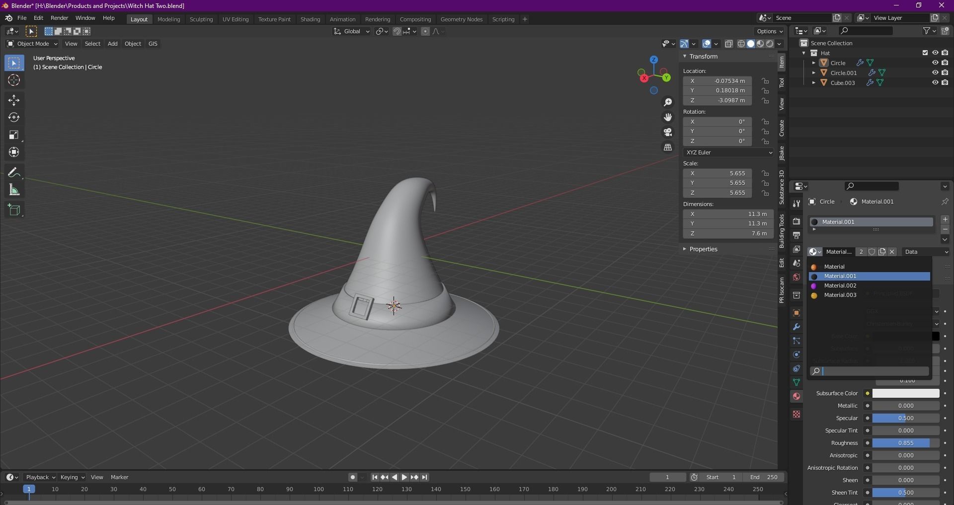 Witch Hat free 3D model | CGTrader