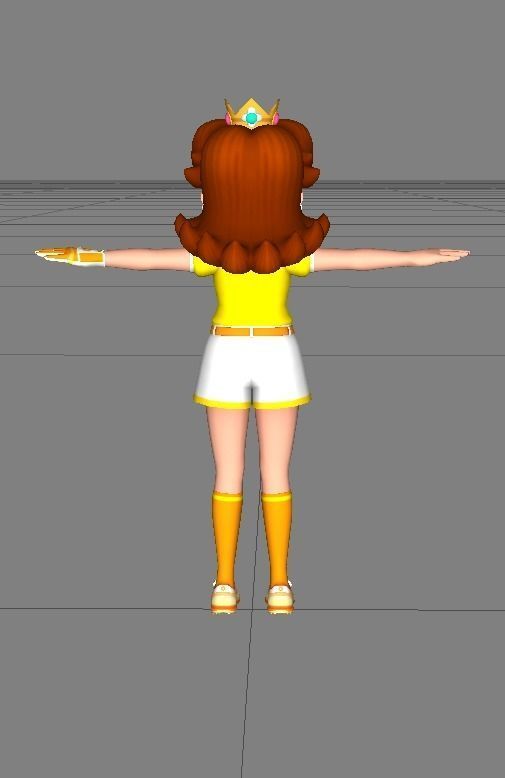 Princess Daisy from Mario Golf Super Rush free 3D model rigged | CGTrader