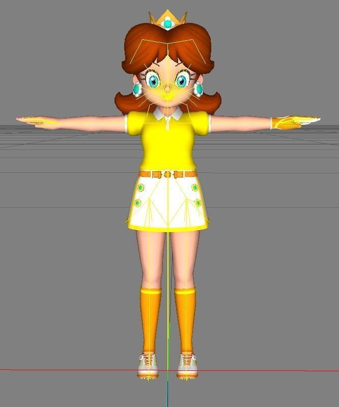 Princess Daisy from Mario Golf Super Rush free 3D model rigged | CGTrader