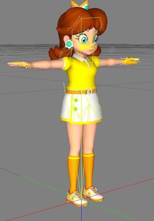 Princess Daisy from Mario Golf Super Rush free 3D model rigged | CGTrader