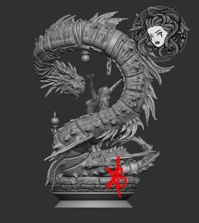 GIRL AND DRAGON BY CREATIVE GEEK MB 3D model 3D printable | CGTrader
