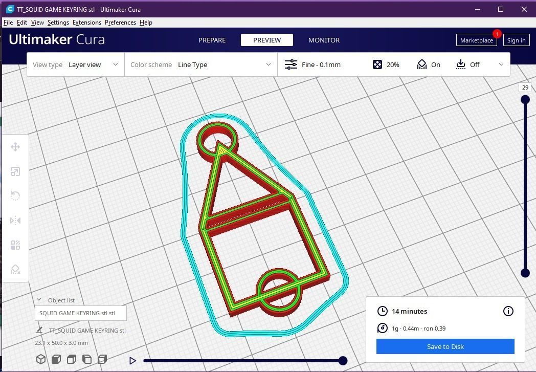 key chain squid game 3D model 3D printable | CGTrader