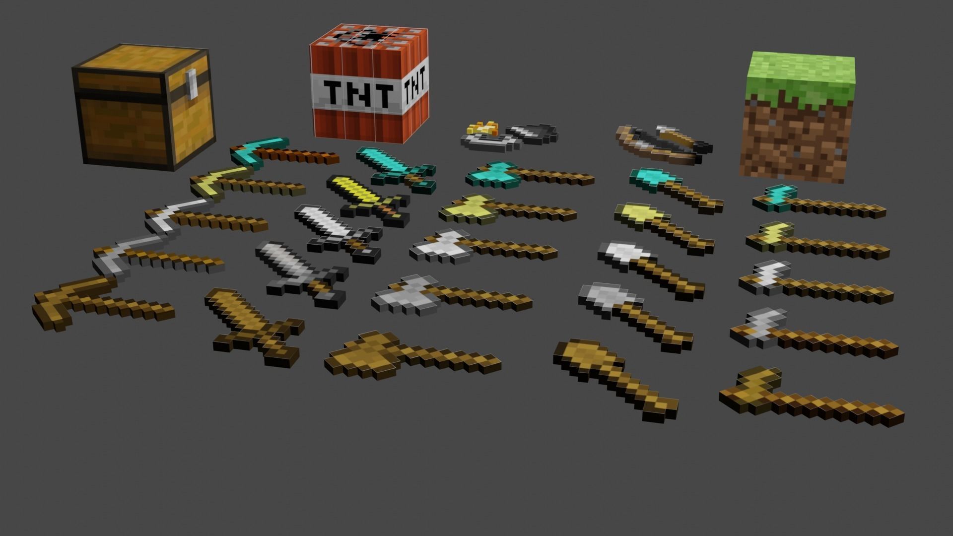 3D model MINECRAFT TOOL PACK 3D MODEL VR / AR / low-poly | CGTrader