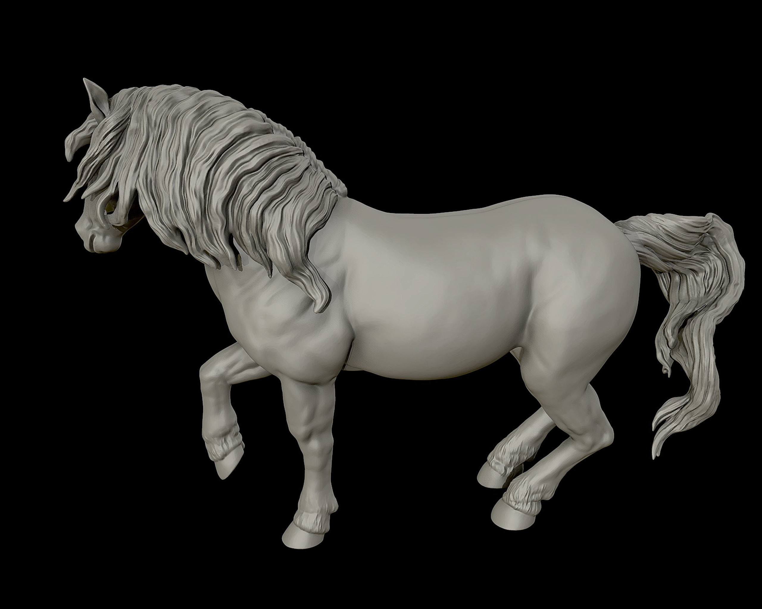 Draft horse model 3D model 3D printable | CGTrader