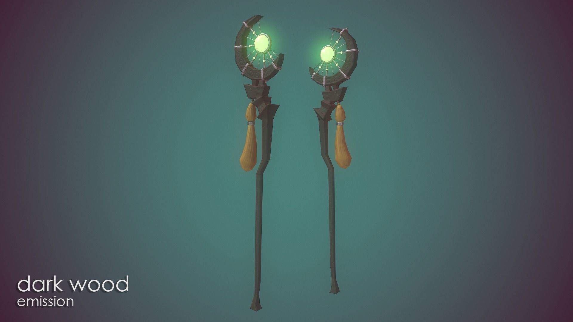 3D model Stylized Fantasy Druid Staff Collection Game-Ready VR / AR ...