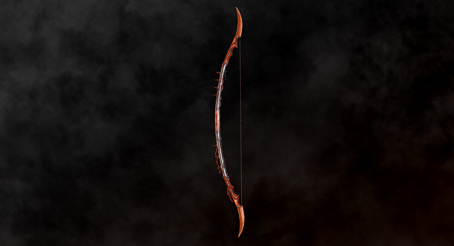 3D model Fire Bow - Dark Fantasy PBR game ready 3d weapon VR / AR / low ...