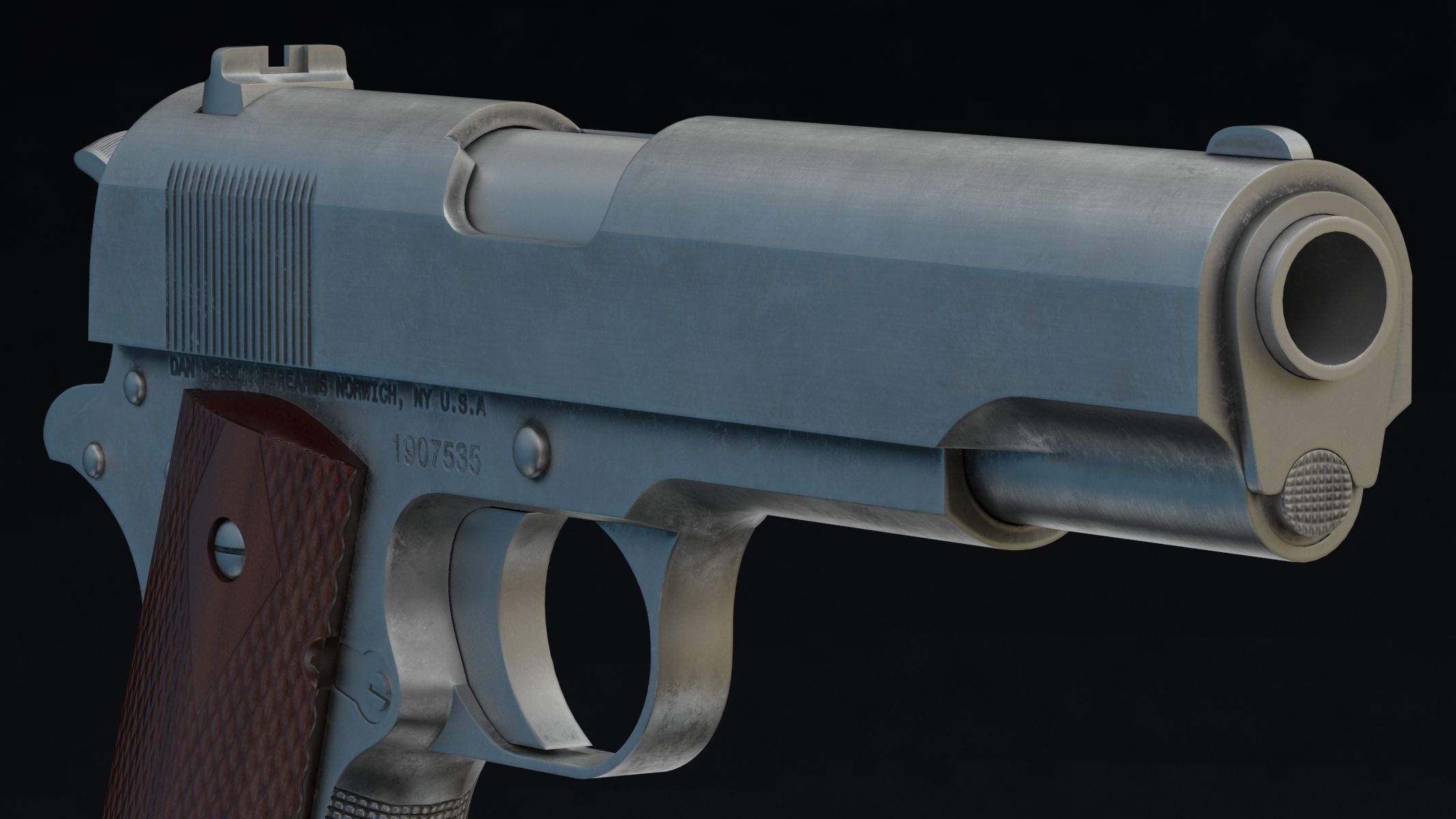 3D model Dan Wesson M1911 ACP Low Poly VR / AR / low-poly | CGTrader