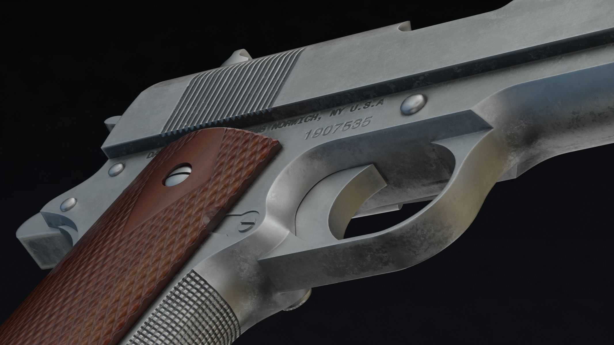 3D model Dan Wesson M1911 ACP Low Poly VR / AR / low-poly | CGTrader