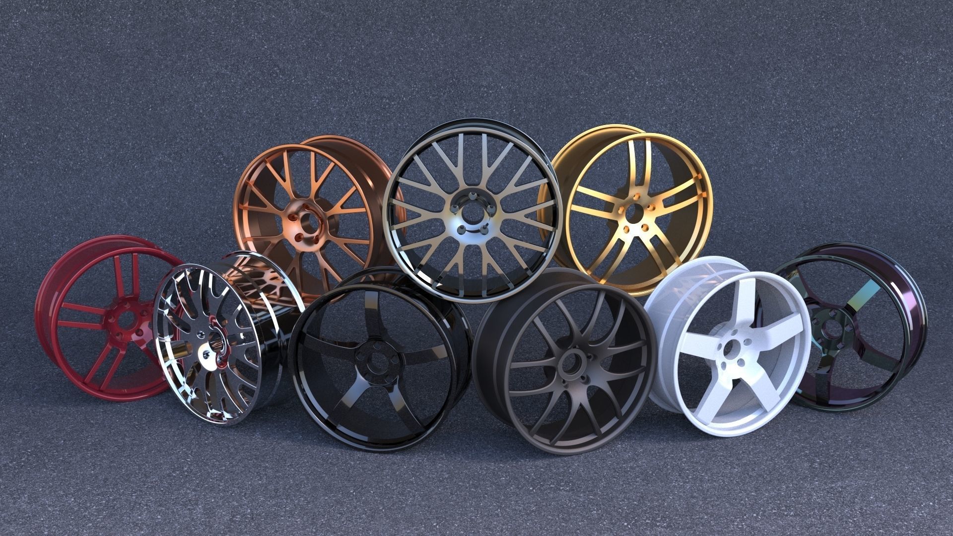 Aftermarket Tuner Wheels Free free 3D model | CGTrader