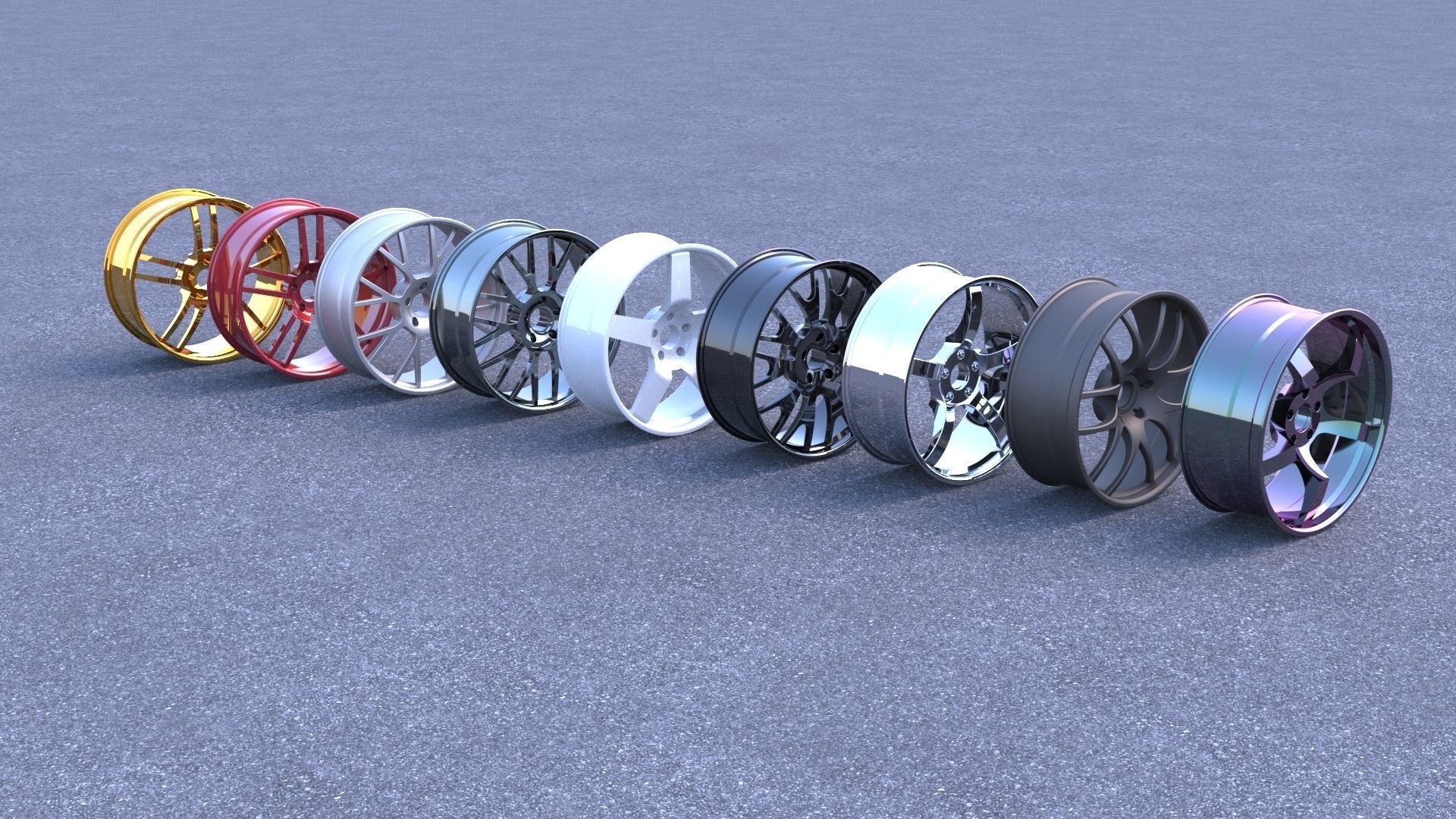 Aftermarket Tuner Wheels Free free 3D model | CGTrader
