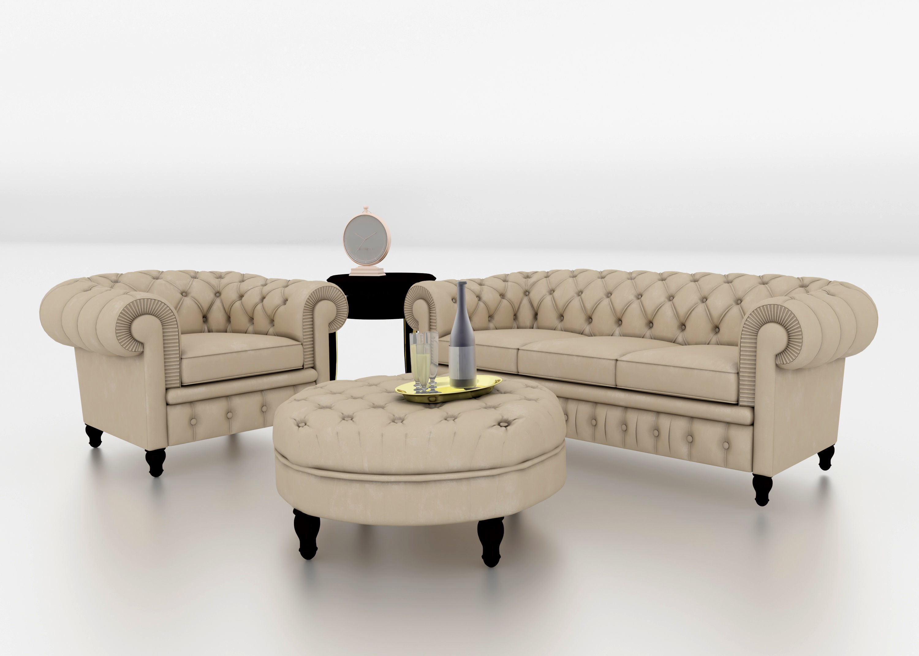 Chester Sofa Set 3D model | CGTrader