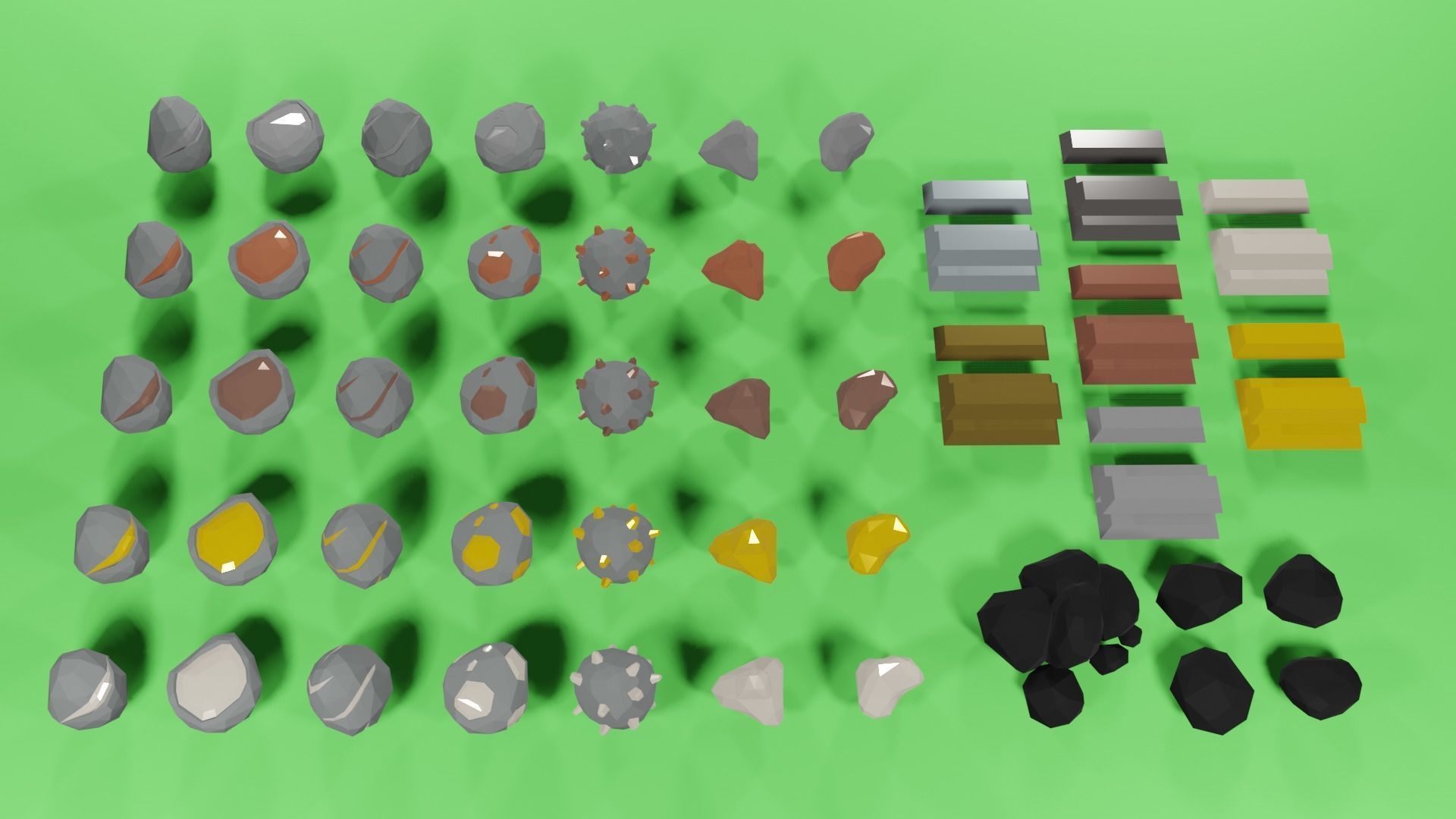 3D model Ores Ingots Coal VR / AR / low-poly | CGTrader