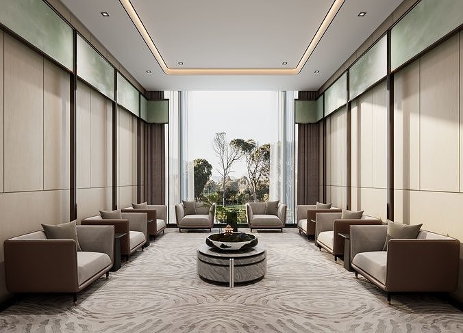 Chinese style Shanghai style meeting room 3D model | CGTrader