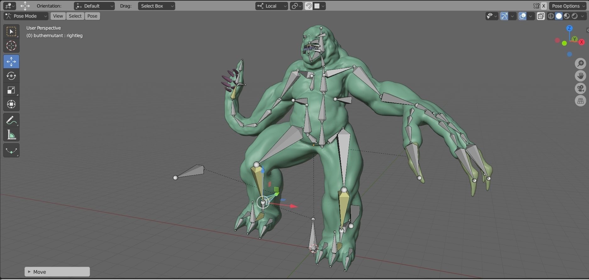 3D model Butcher mutant monster character VR / AR / low-poly rigged ...