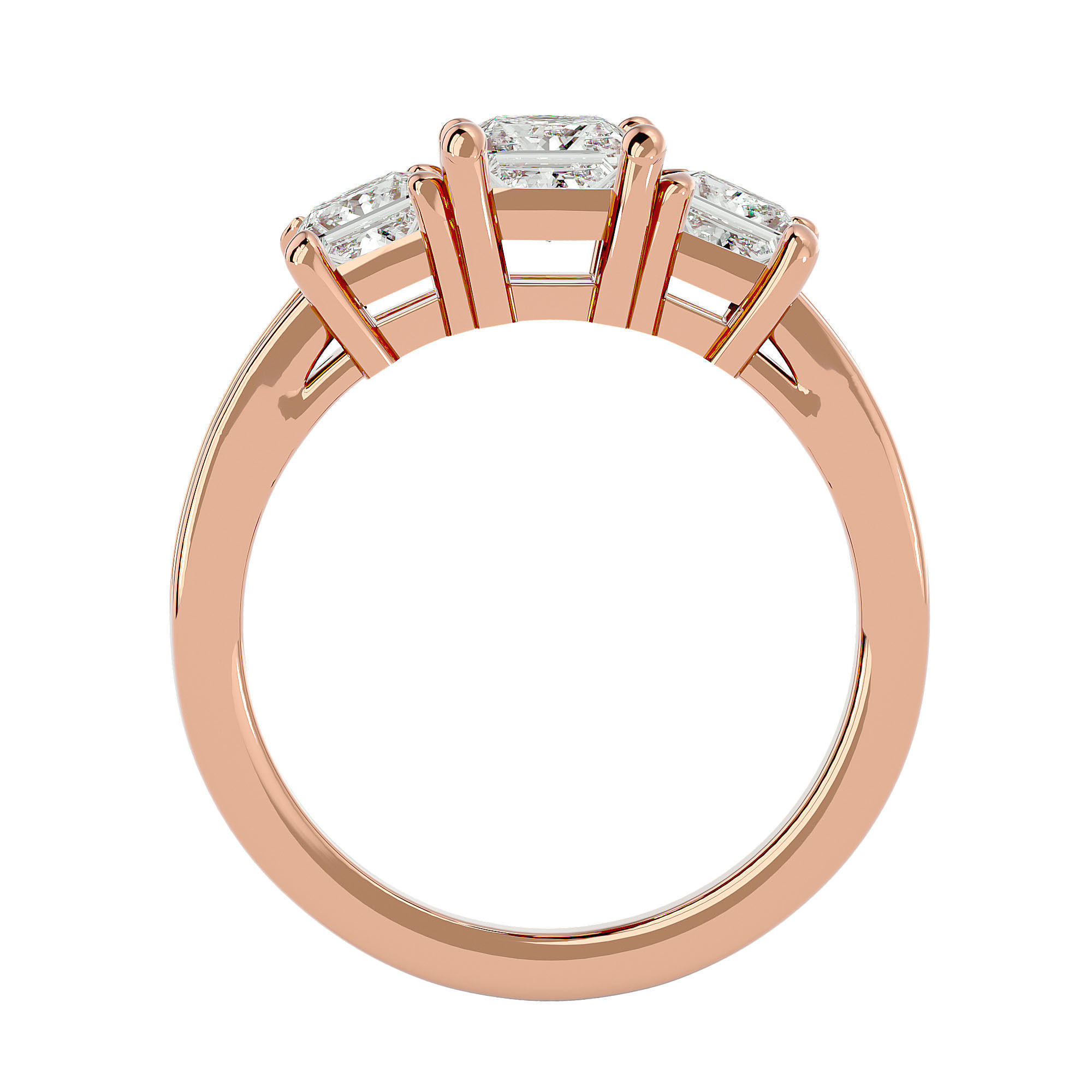 Tri Diamond solitaire wedding engagement ring with 360 view 3D model 3D ...