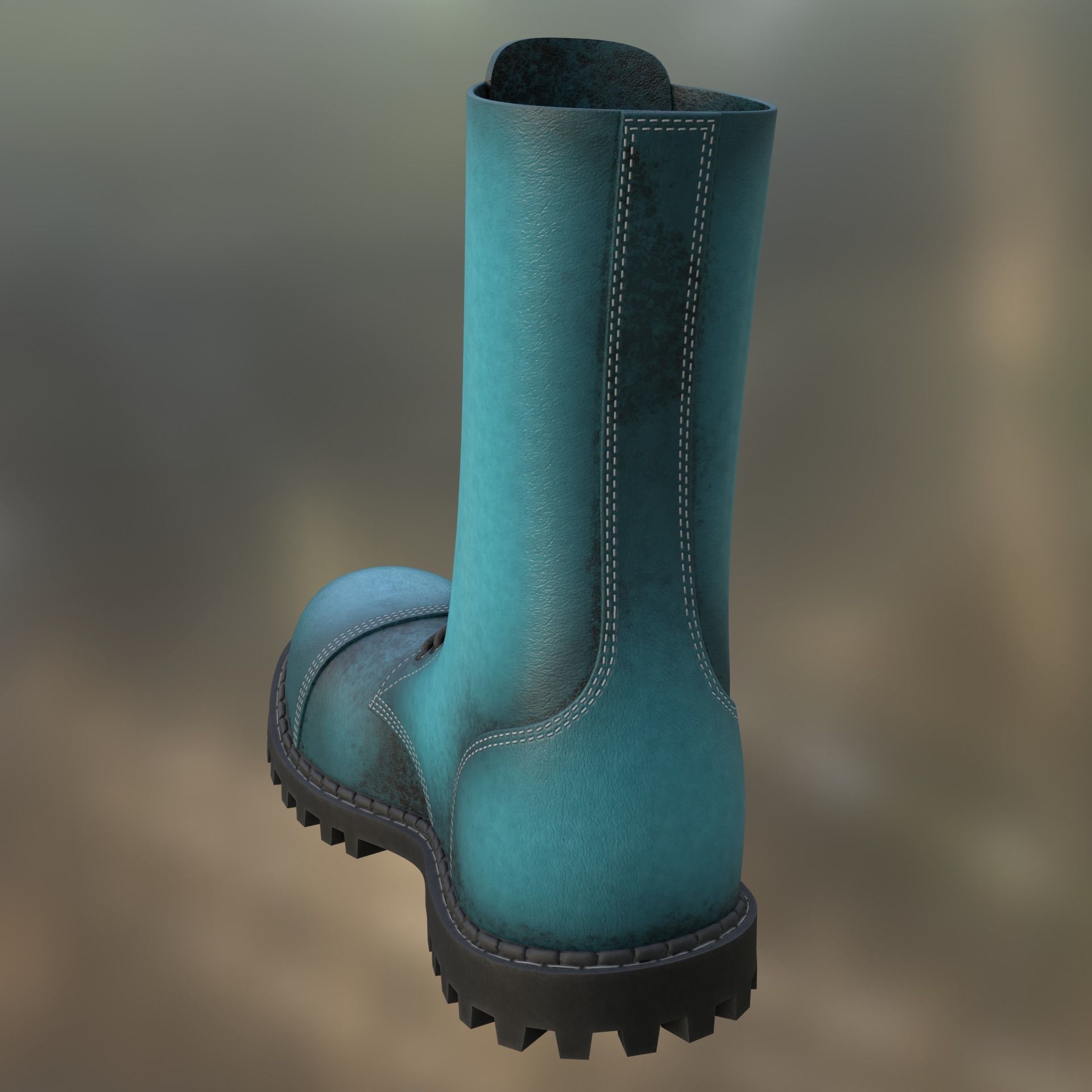 3D model Steel Boots Blue Cyan VR / AR / low-poly | CGTrader