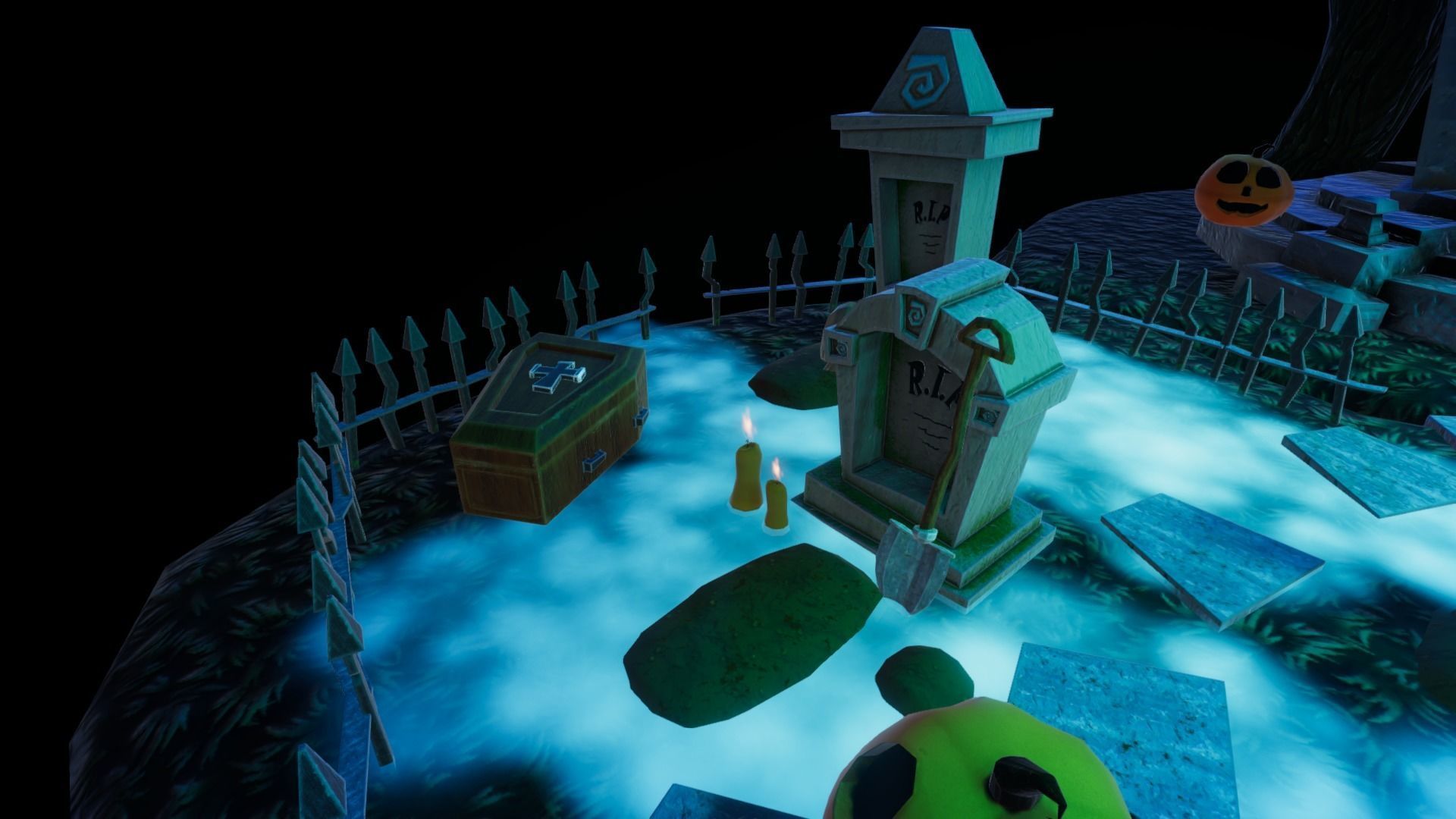 3D model Halloween spooky Low poly Game ready assets Unity VR / AR ...