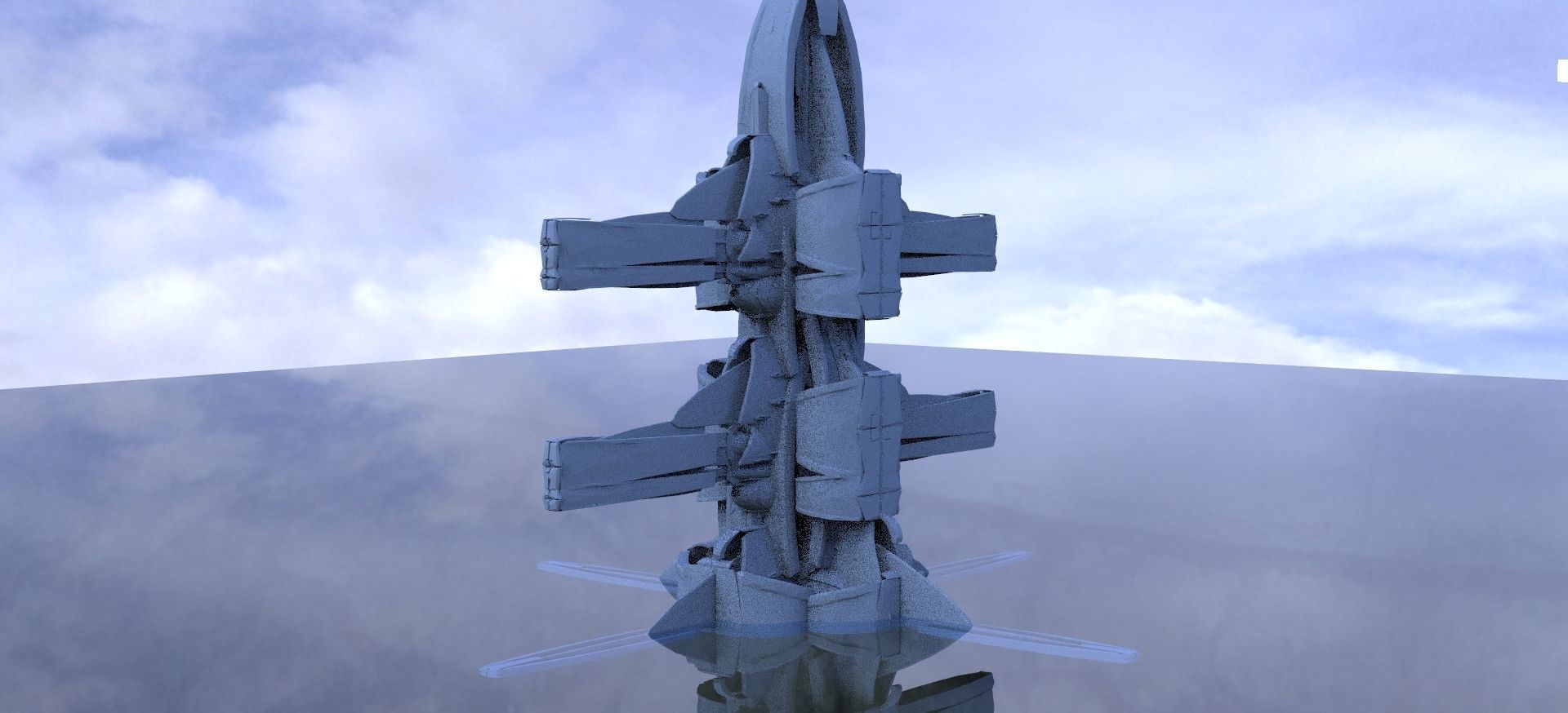 Sci-fi Tower design 7 3D model | CGTrader