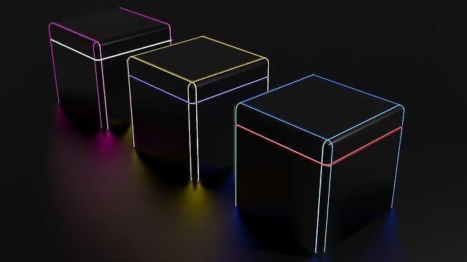 neon cube 3D model | CGTrader
