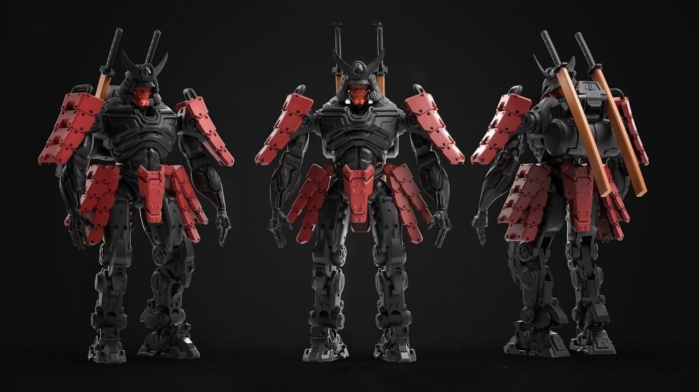 Samurai Mech Mecha Warrior 3D model 3D printable | CGTrader