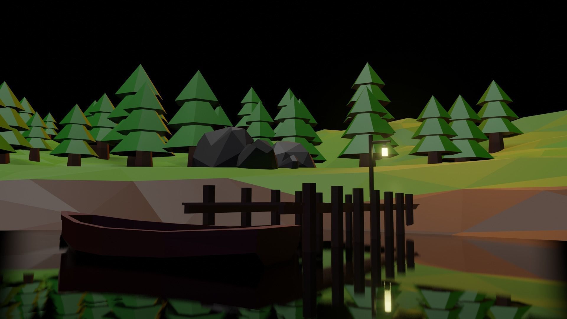 Low Poly Forest Scene 1 free 3D model | CGTrader