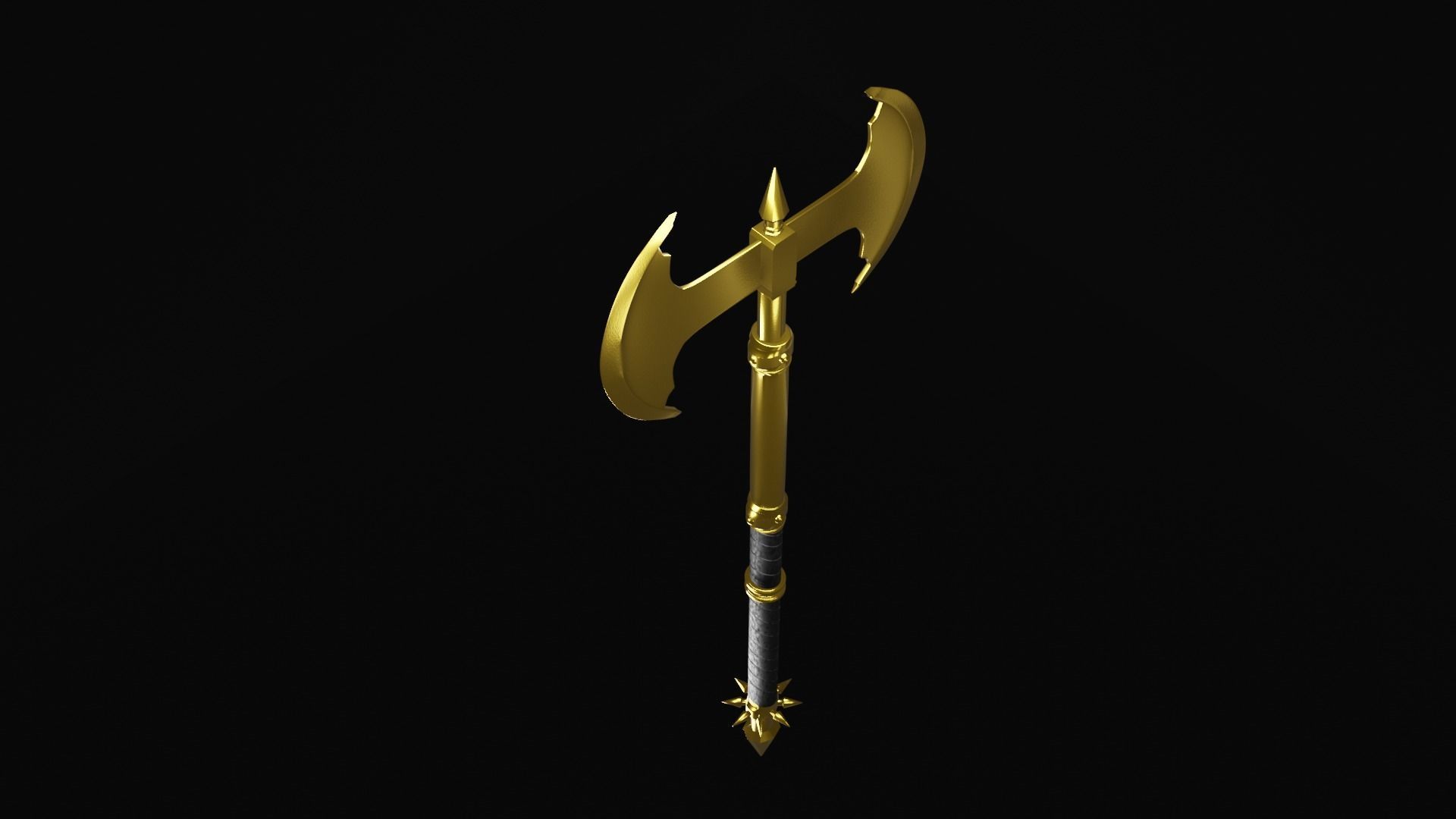 Battle axe - gold edition 3D model | CGTrader