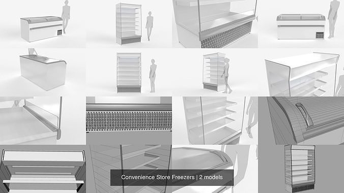 Convenience Store Freezers 3D Model Collection | CGTrader