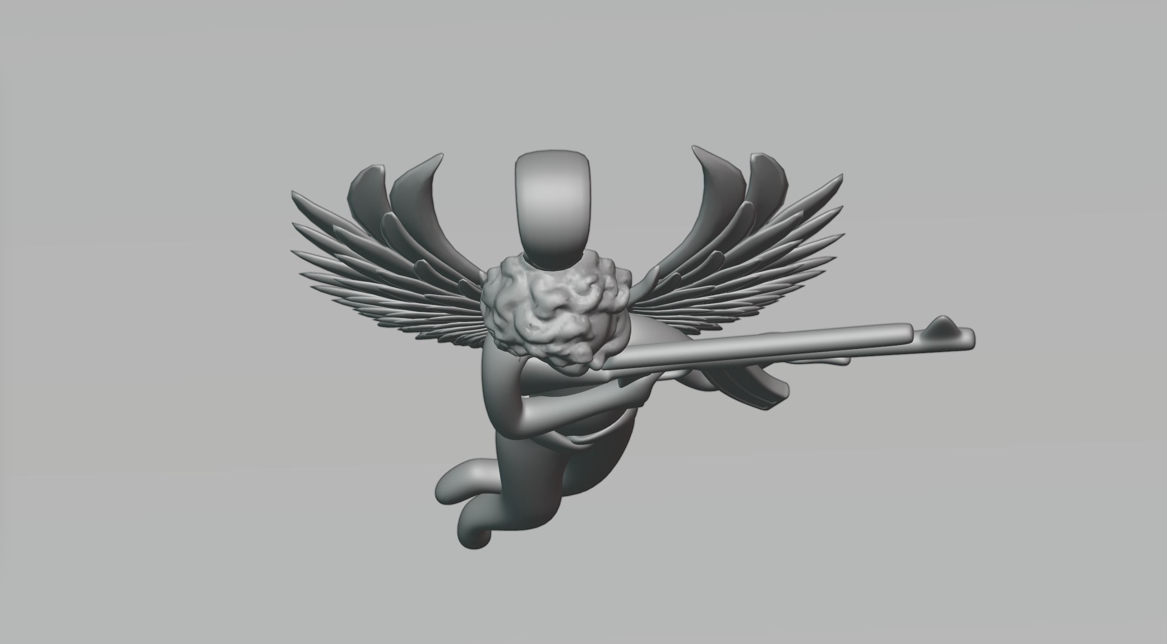 Pendant Angel with a Gun 3D model | CGTrader