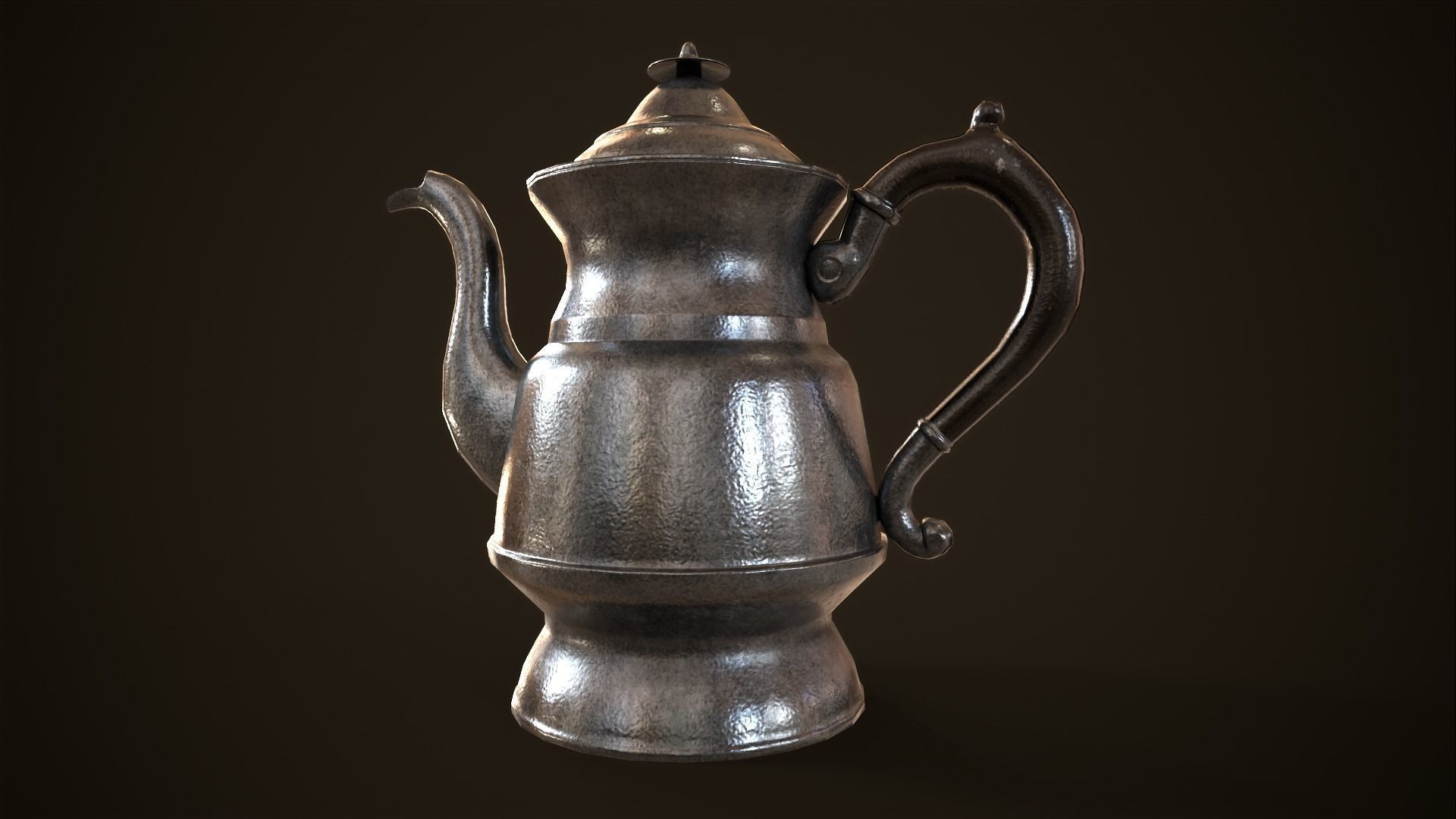 3D model Vintage metal teapot VR / AR / low-poly | CGTrader
