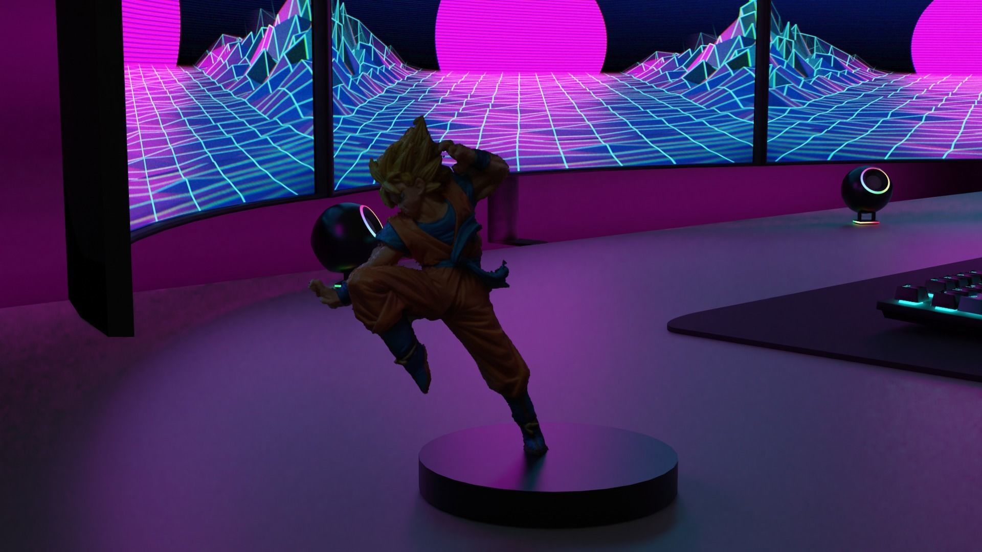 gaming room setup 3D model | CGTrader