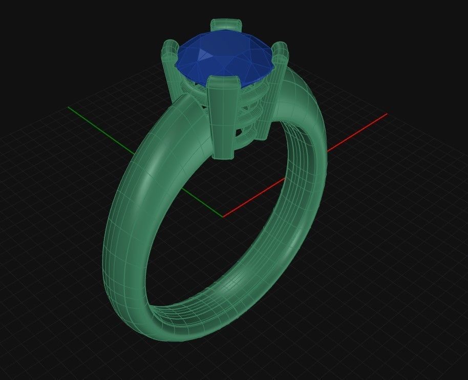 Diamong ring with cast free 3D model 3D printable | CGTrader