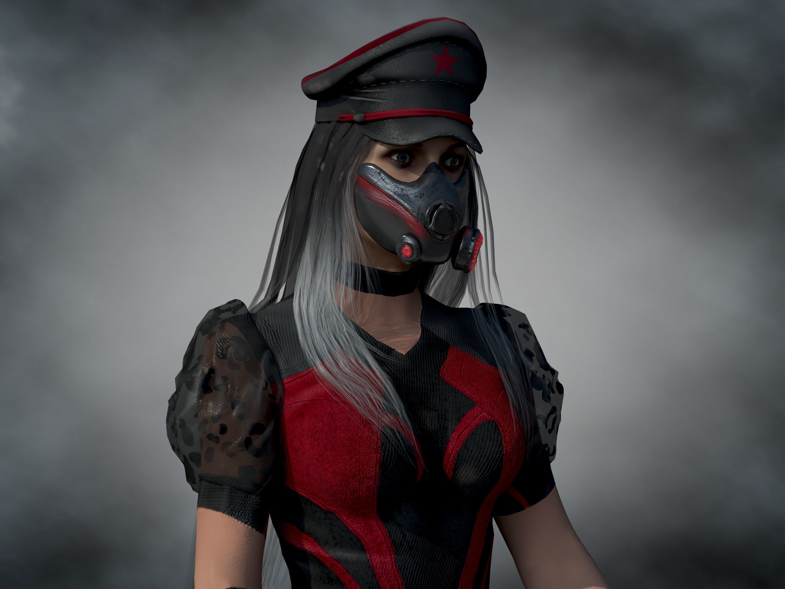 3D model Soviet Cyberpunk Girl VR / AR / low-poly rigged | CGTrader