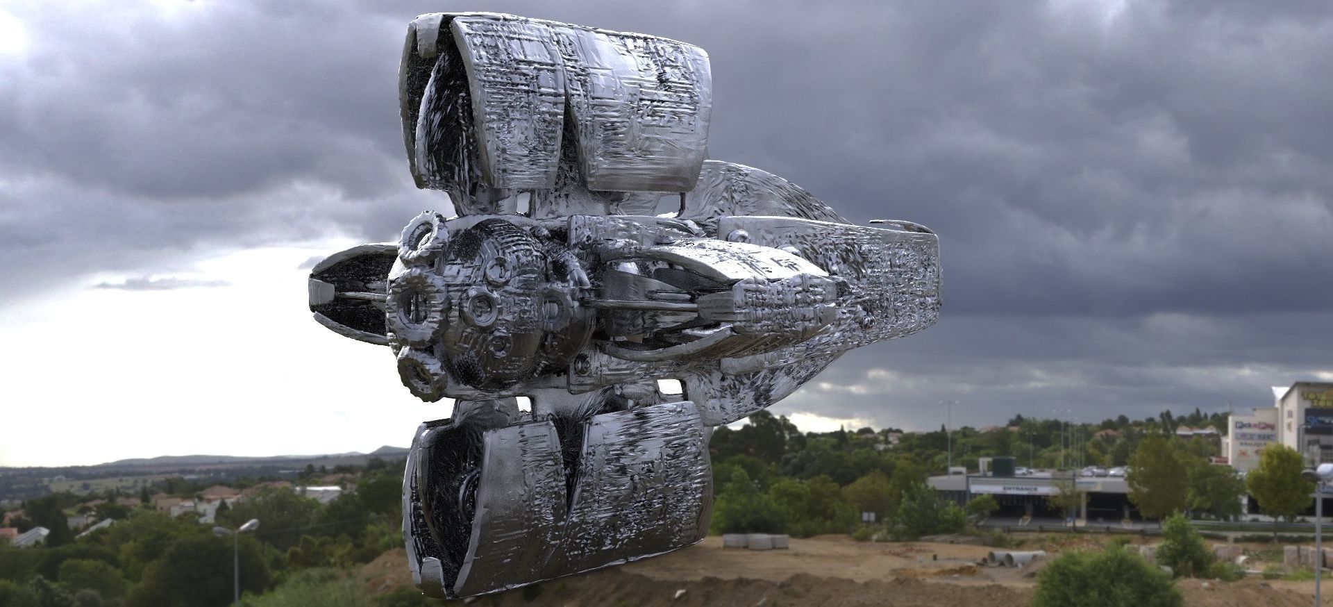 Spaceship design with detail 3D model | CGTrader
