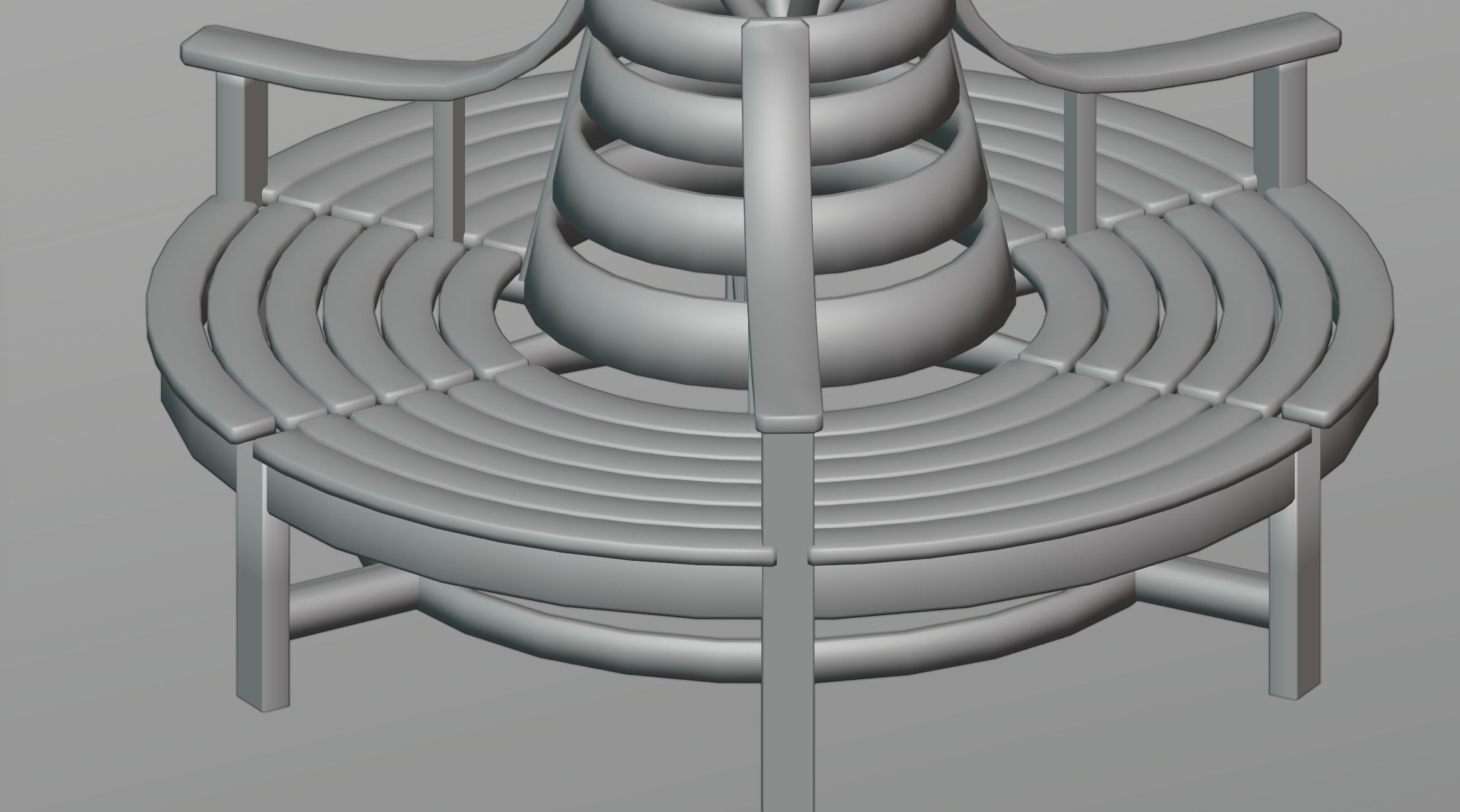 Round bench with dry tree 3D model | CGTrader