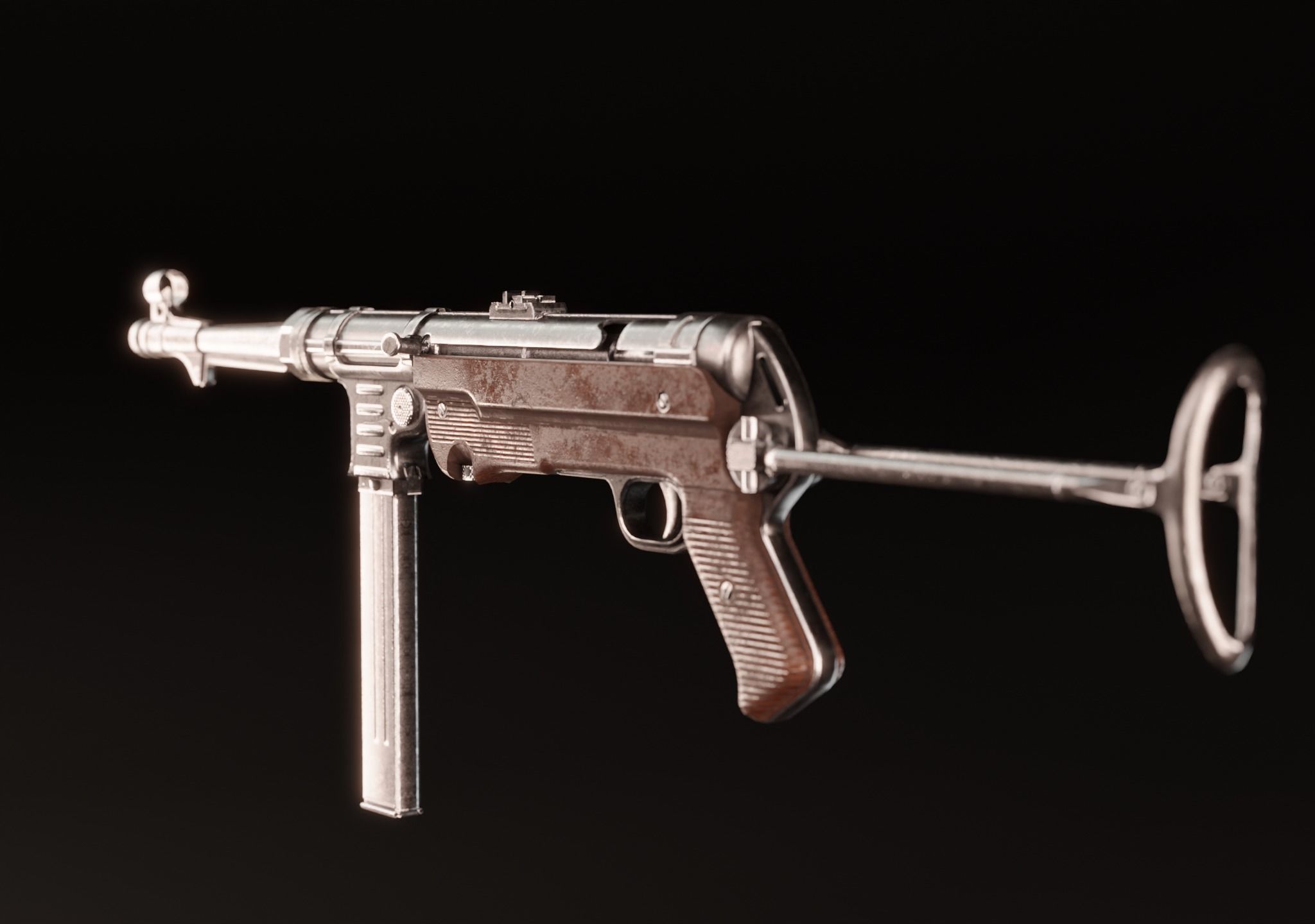 MP 40 - WW2 Submachine Gun - PBR Game Ready Low Poly free VR / AR / low ...