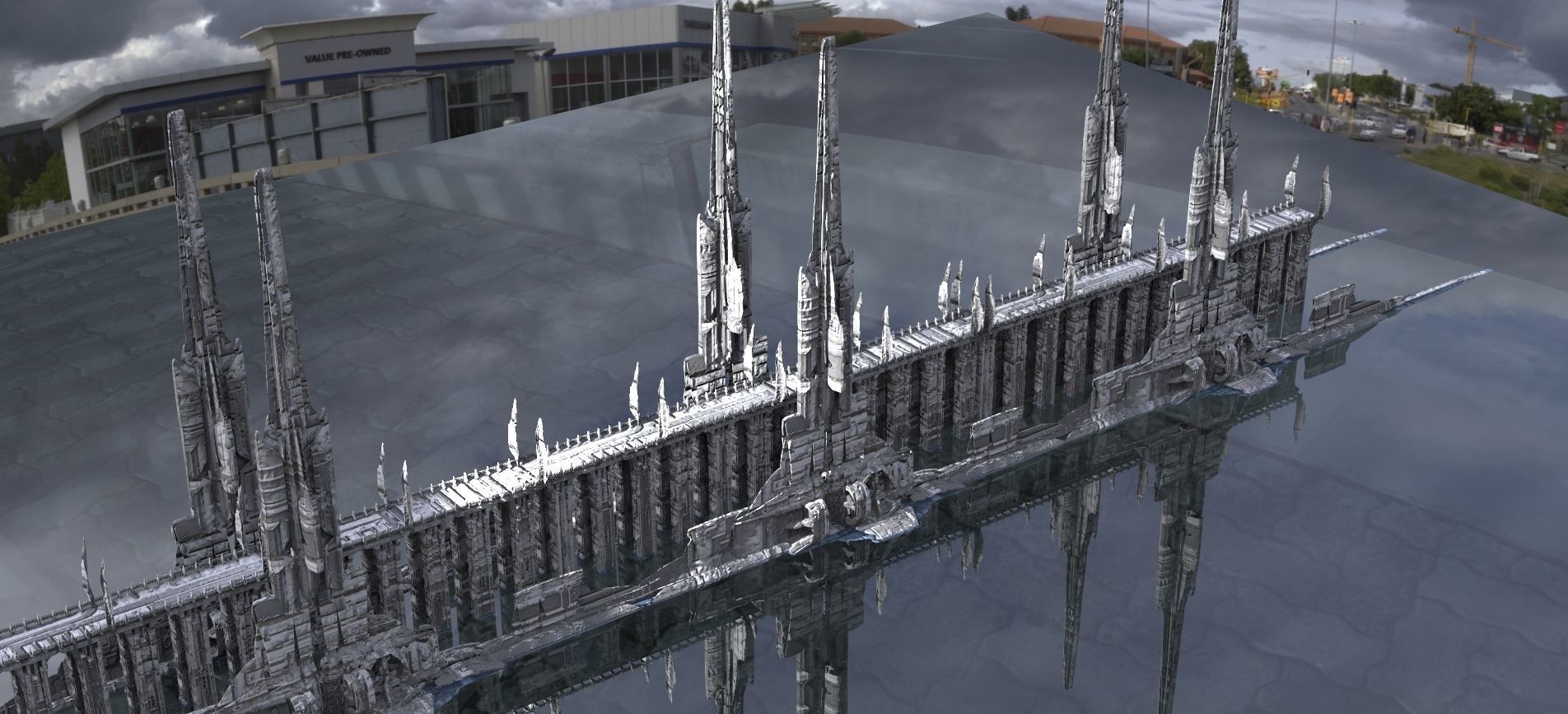 Sci-Fi Fantasy Bridge design extended 3D model | CGTrader