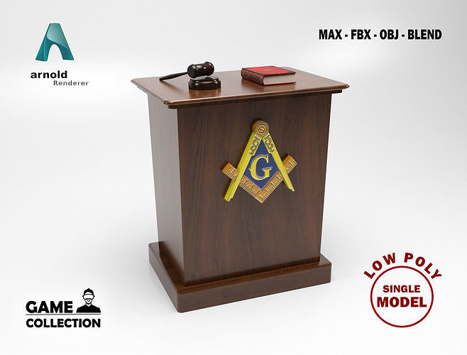 3D model Masonic Podium VR / AR / low-poly | CGTrader