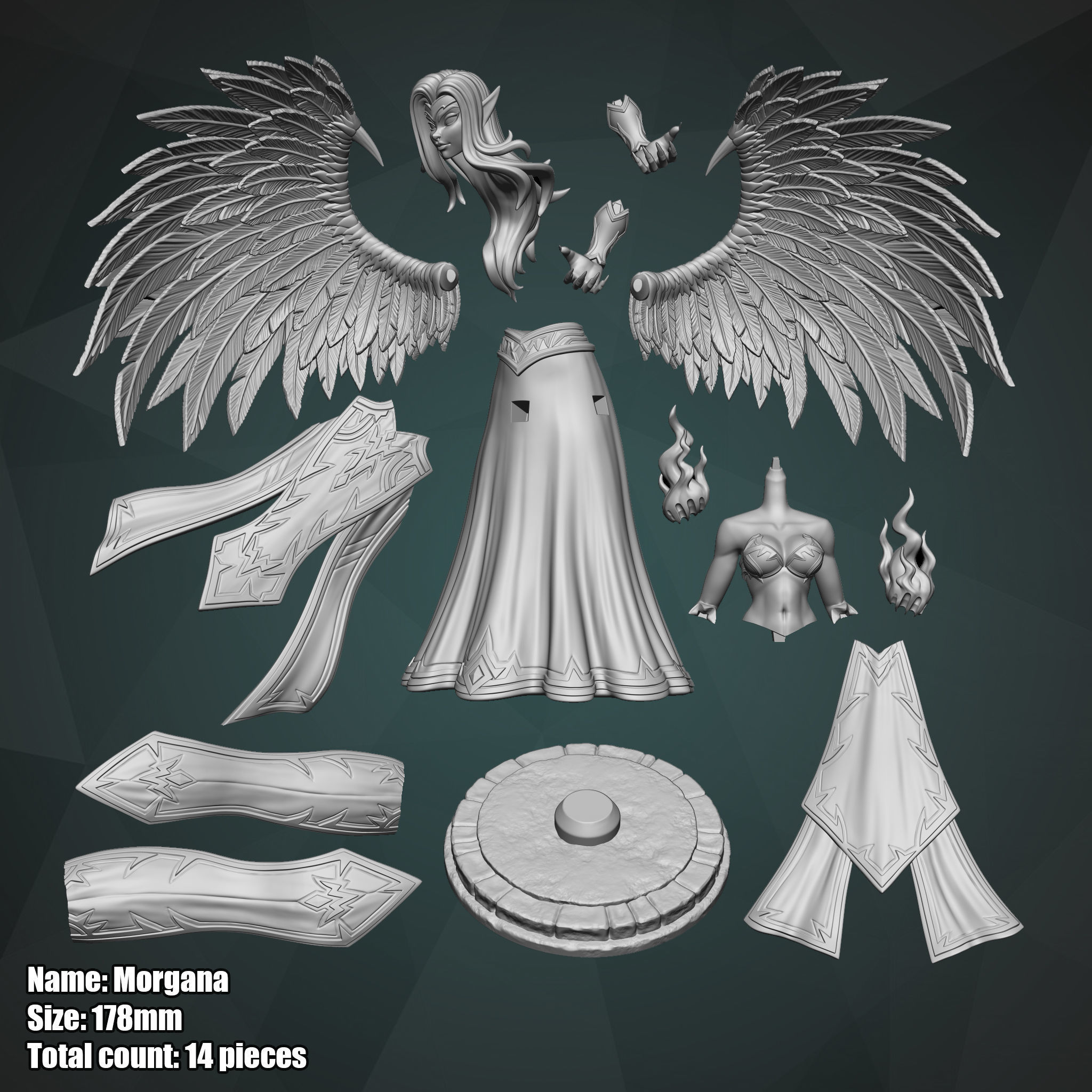 League of Legends Morgana 3D model 3D printable | CGTrader