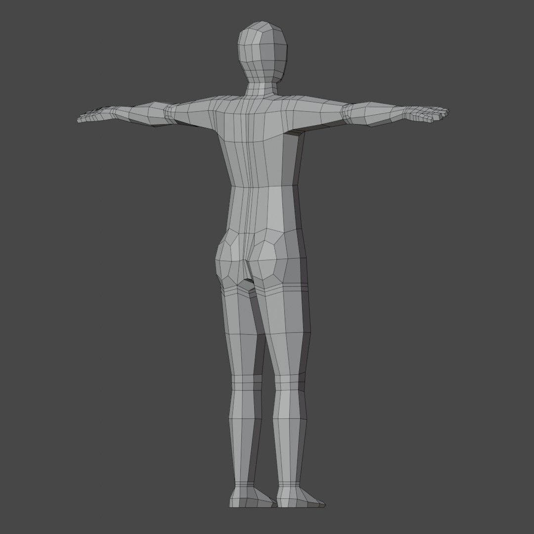 Low Poly Human Base Mesh Free free VR / AR / low-poly 3D model | CGTrader