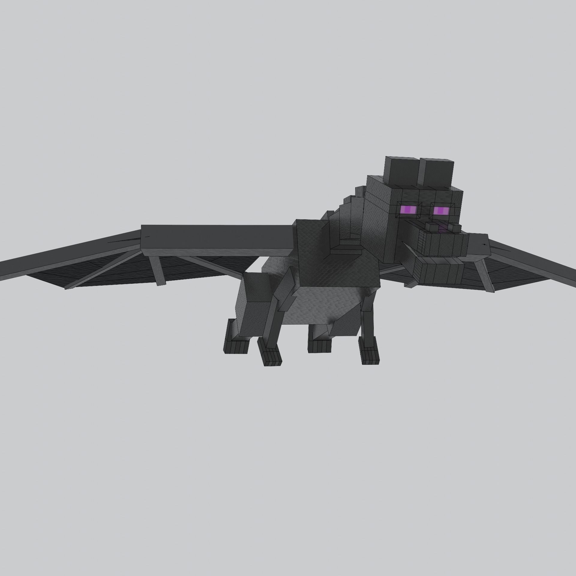 3D model Ender Dragon good textures low-poly game-ready PBR VR / AR ...