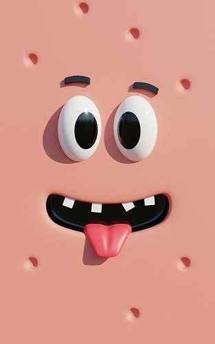 Sponge spongebob squarepants face with holes free 3D model | CGTrader
