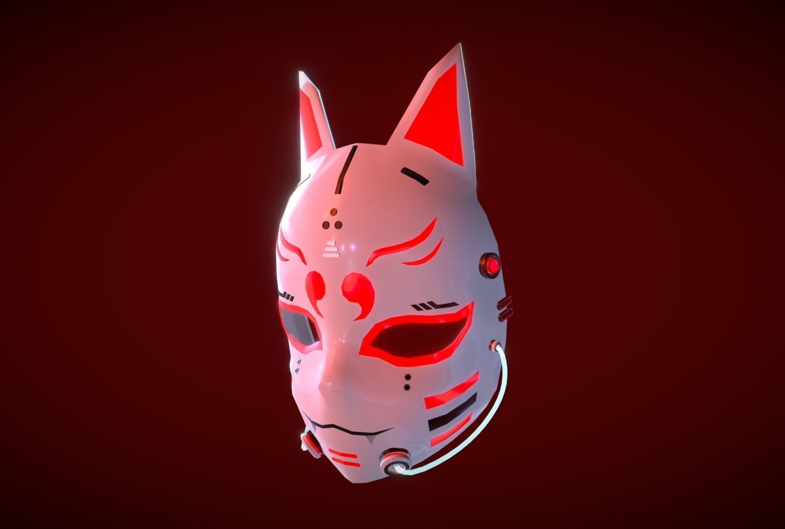 3D model Cyberpunk Kitsune Mask VR / AR / low-poly | CGTrader